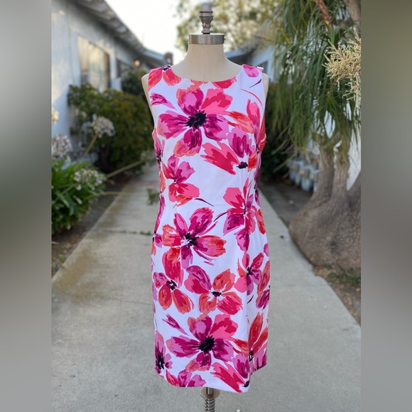 Mario Serrani | Dresses | Mario Seranni Pink And Red Water Color Floral ...